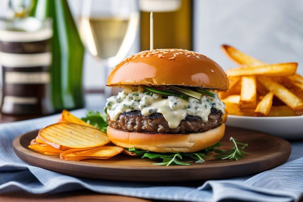 Blue Cheese Adelost Burger With Caramelized Onions - Recipe bix