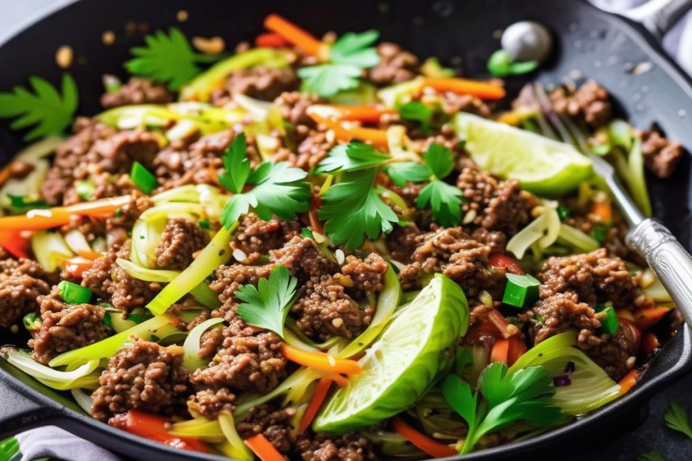 Delicious Ground Beef And Cabbage Skillet Recipe For Dinner - Recipe bix