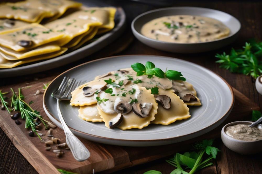 Delicious Whole Wheat Ravioli With Creamy Paneer Mushroom Sauce ...