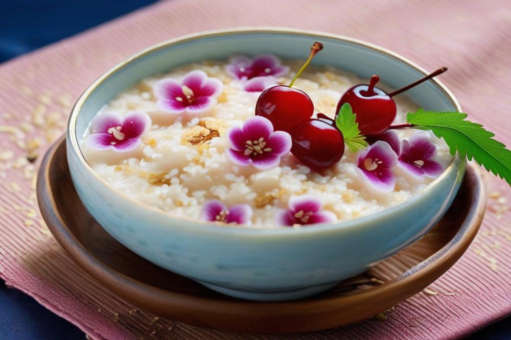 Sesame And Cherry Blossom Rice Pudding - Recipe bix