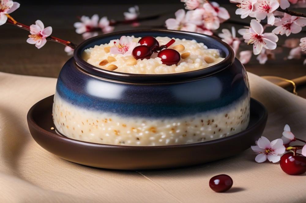 Sesame And Cherry Blossom Rice Pudding - Recipe bix