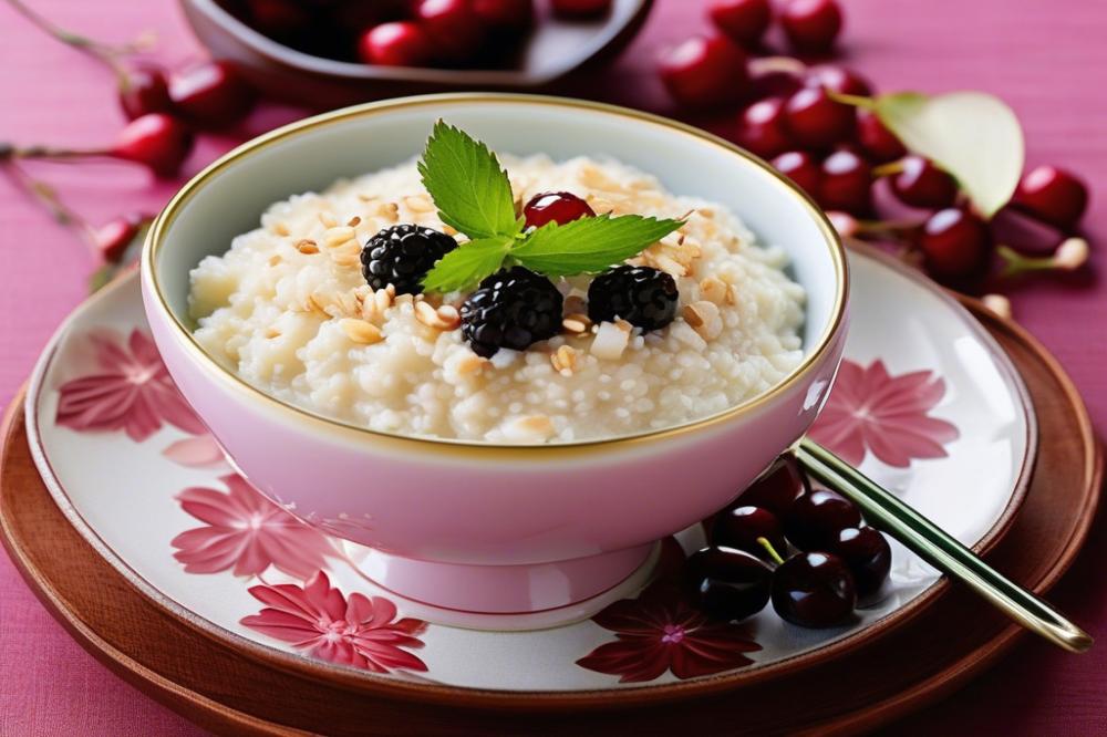Sesame And Cherry Blossom Rice Pudding - Recipe bix